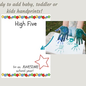 Back to School High Five Handprint Craft Printable for Kids - Fun First ...