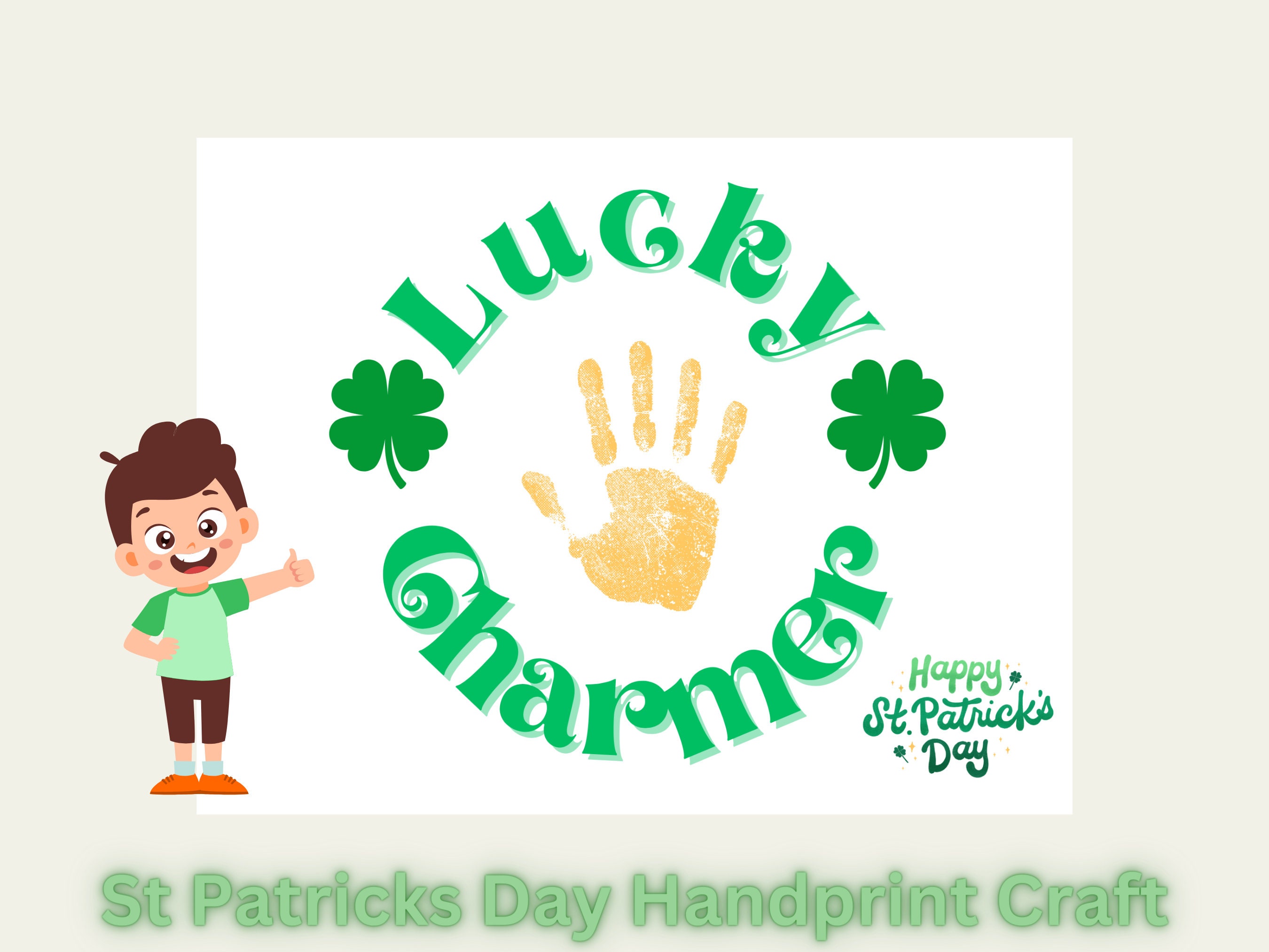 Kids St Patricks Day Handprint Craft Printable Parent Gift Keepsake ...