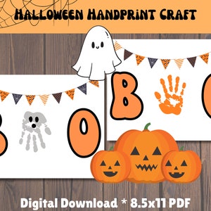 Halloween Handprint Craft: 'BOO' Ghost Art Activity (digital Download ...