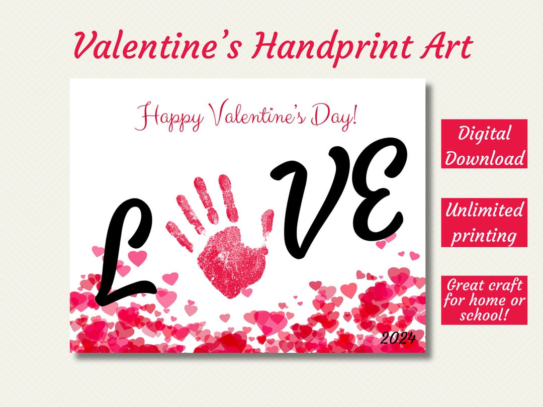Valentine's Day Handprint Craft Printable Parent Gift Valentine ...