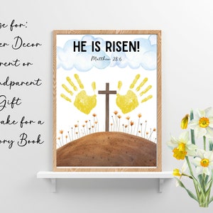 Easter He is Risen Handprint Craft Activity for Preschool Church Home ...