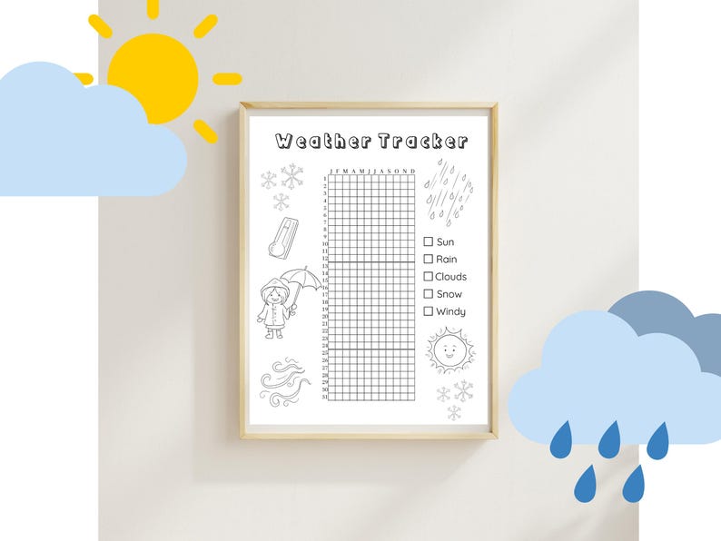 Weather Tracker Printable Activity for Kids at School or Home, Teacher ...