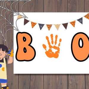 Halloween Handprint Craft: 'BOO' Ghost Art Activity (digital Download ...