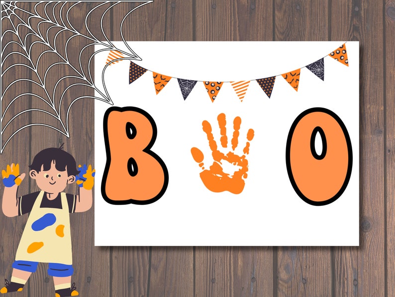 Halloween Handprint Craft: 'BOO' Ghost Art Activity (digital Download ...