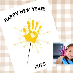 New Years Handprint Craft 2025 Kids Preschool or Daycare Activity ...