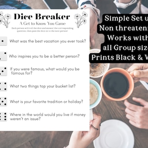 Ice Breaker Group Game Printable Gathering Dicebreaker Activity Mixer ...