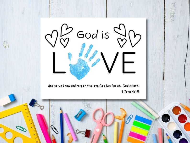 God is Love Handprint Art, Kids Church Sunday School or Daycare Craft ...