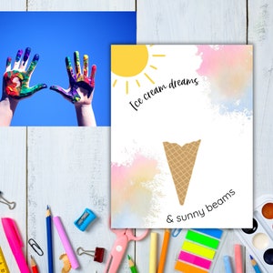 Kids Summer Ice Cream Handprint Craft Printable - End of School Year ...