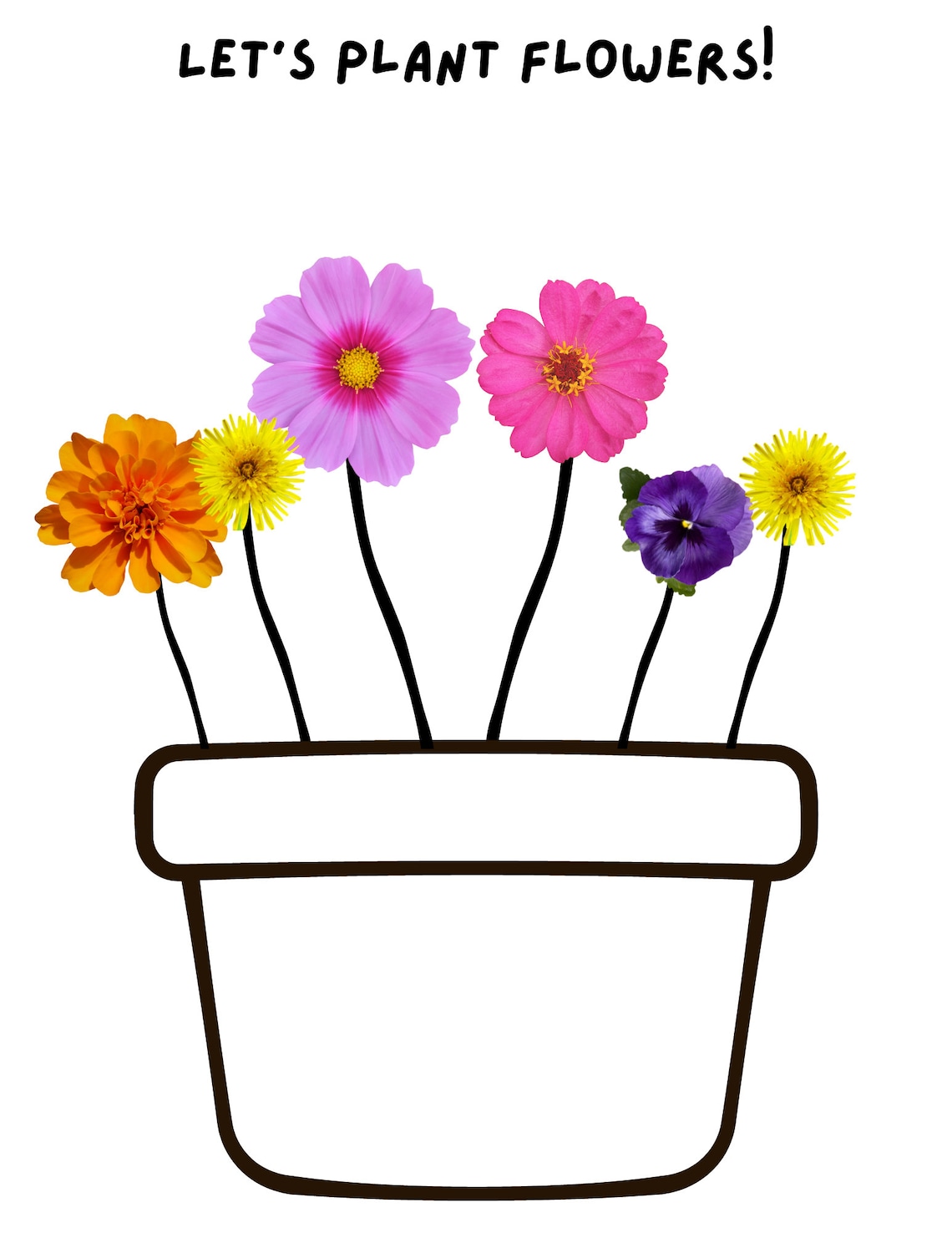 Flower Printable Activity for Kids, Make a Flower Bouquet Craft ...