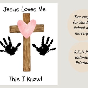 Church Craft Jesus Loves Me Kids Handprint Bundle for Daycare Nursery ...