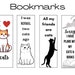 Printable Kitty Cat Bookmarks Set of 4 Gift Idea for Readers Cat Lover ...