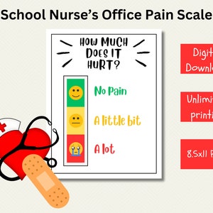 School Nurse Poster Pain Scale Printable How Much Does It Hurt ...