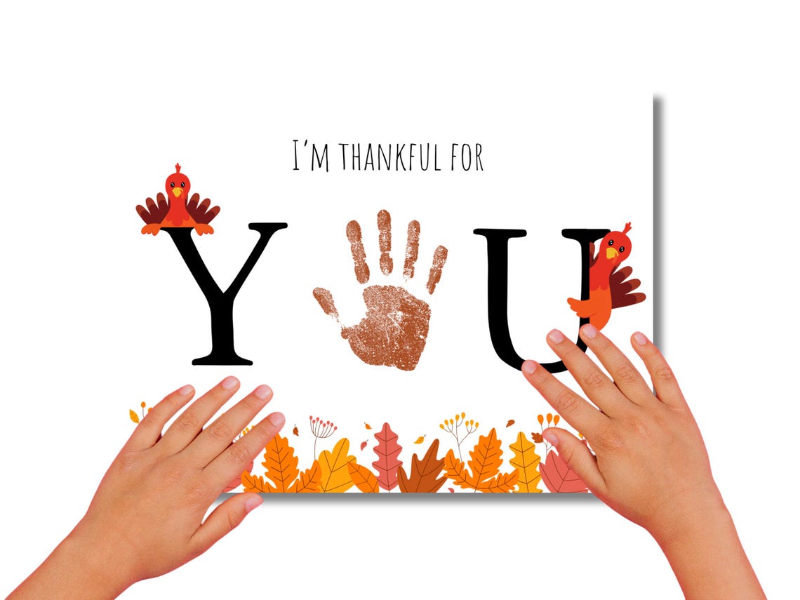 Thankful for You Handprint Thanksgiving Craft Printable for Kids ...