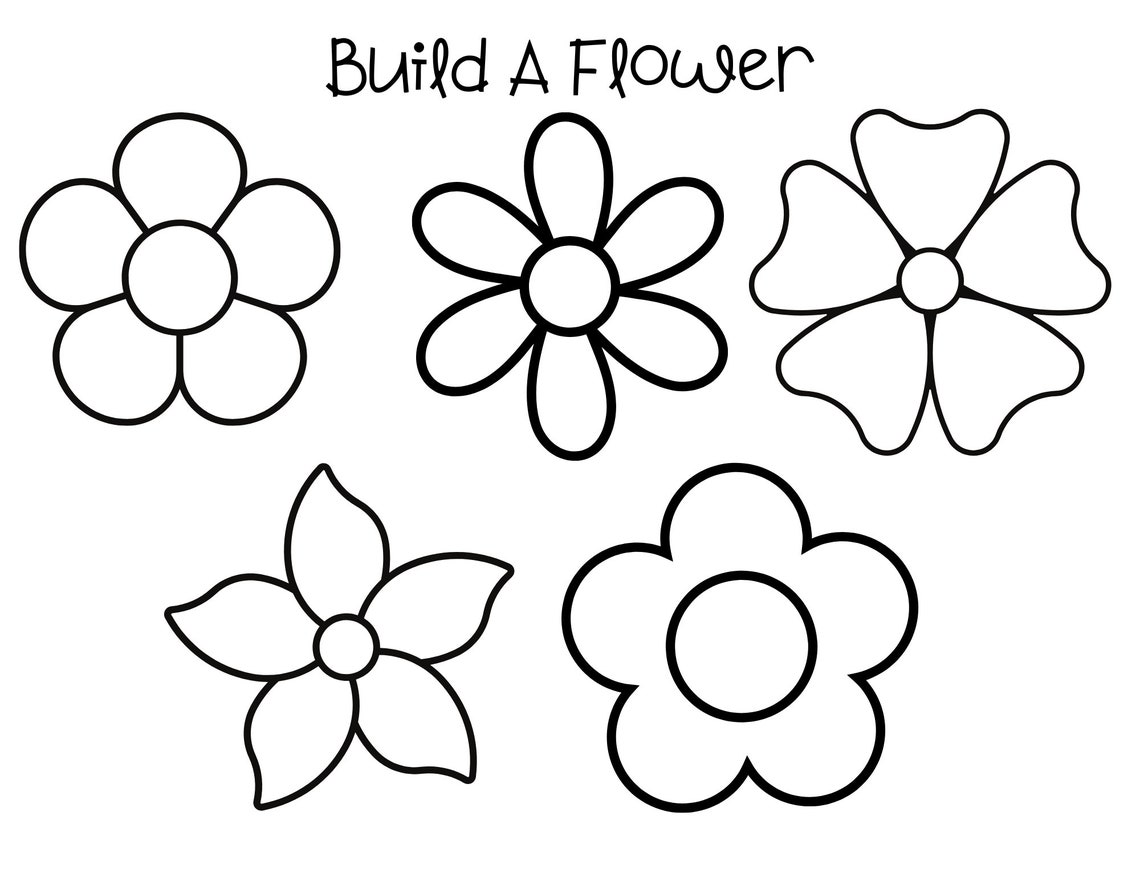 Kids Flower Craft Spring Printable Build a Flower - Preschool Paper ...