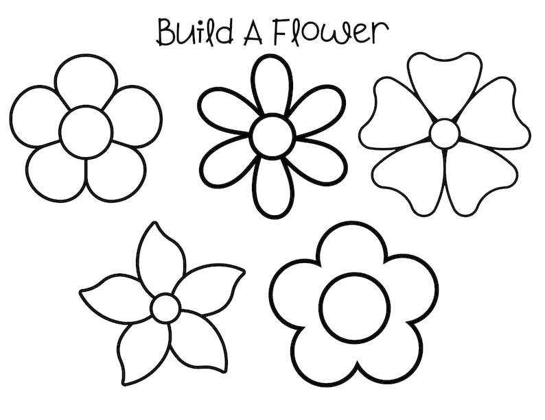 Kids Flower Craft Spring Printable Build a Flower - Preschool Paper ...