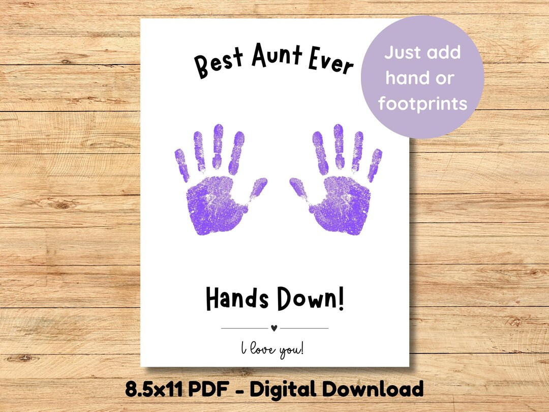 Best Aunt Handprint Craft Printable - Cute Easy Gift for Auntie From ...