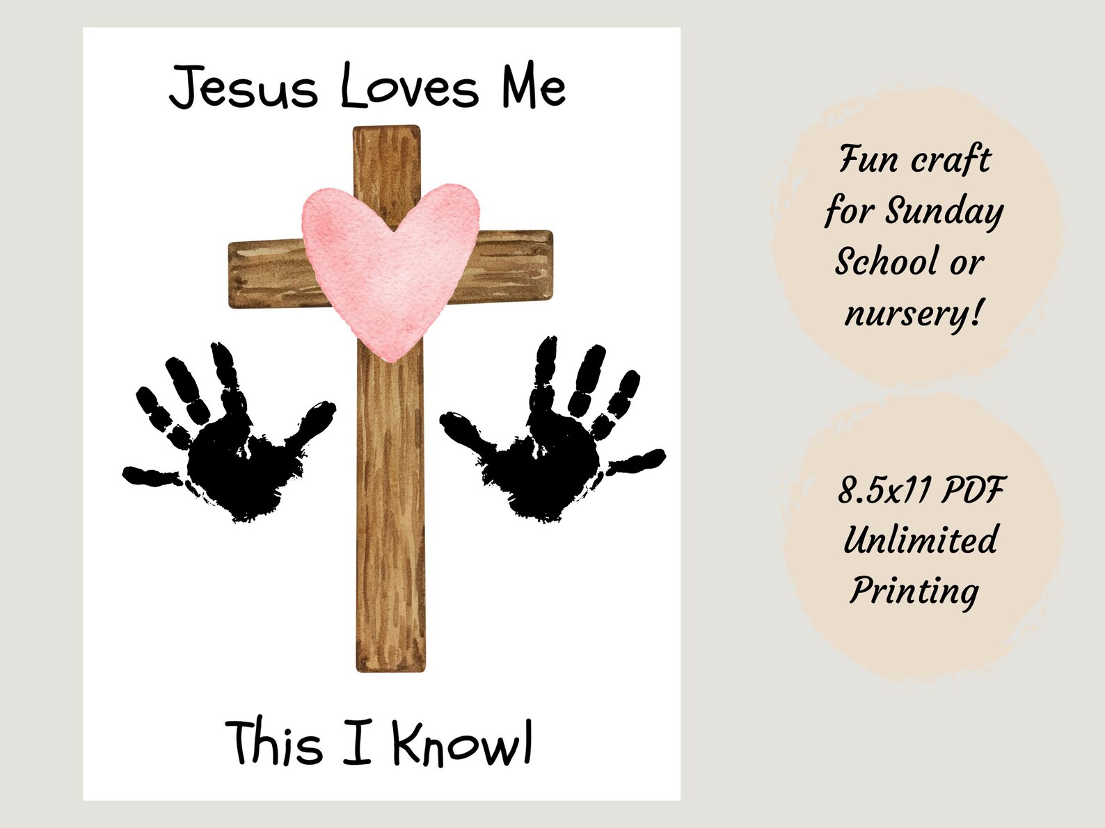 Church Kids Craft Jesus Loves Me Kids Handprint Activity for Daycare ...