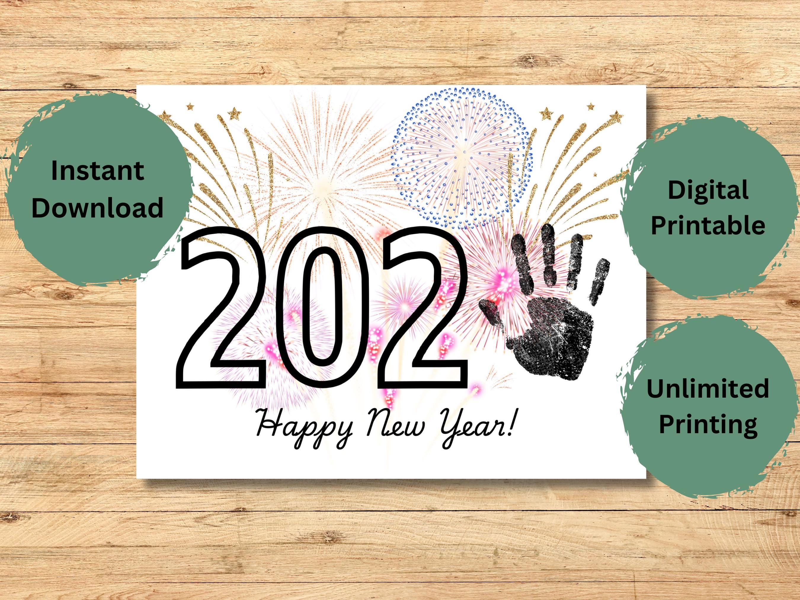 New Years Handprint Craft | 2025 Kids Preschool or Daycare Activity ...
