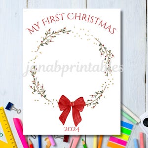 Baby First Christmas Handprint Holiday Craft Printable Activity for ...