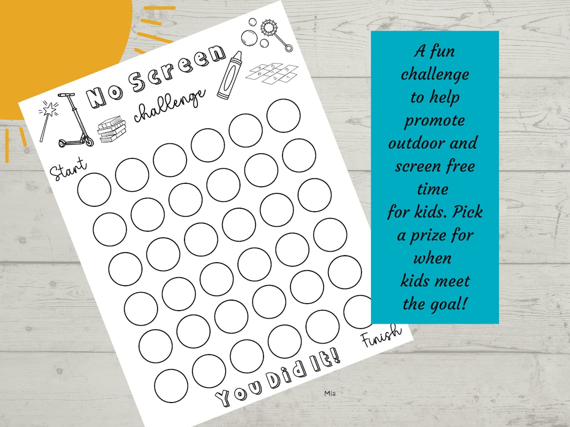 Kids Screen Free Challenge Printable: Summer Fun Tracker (digital ...