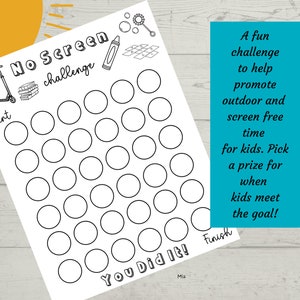 Kids Screen Free Challenge Printable Tracker - Summer Break No ...