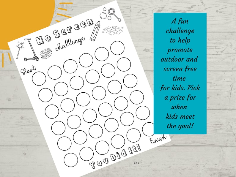 Kids Screen Free Challenge Printable Tracker - Summer Break No ...