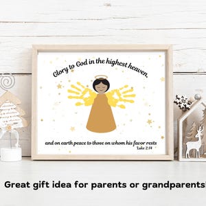 Christmas Angel Handprint Craft, Bible Verse Printable (digital ...