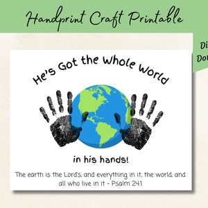 Kids Church Craft Whole World Handprint Art for Babies, Kids, Toddlers ...