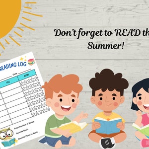 Summer Reading Log Tracker Printable for Kids and Adults, Summer Book ...