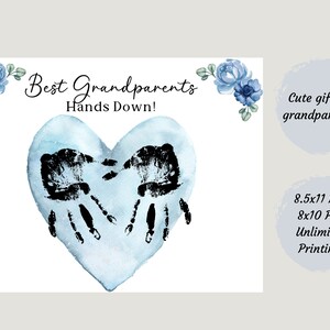 Grandparents Day Printable Handprint Craft Activity, Gift for Grandma ...