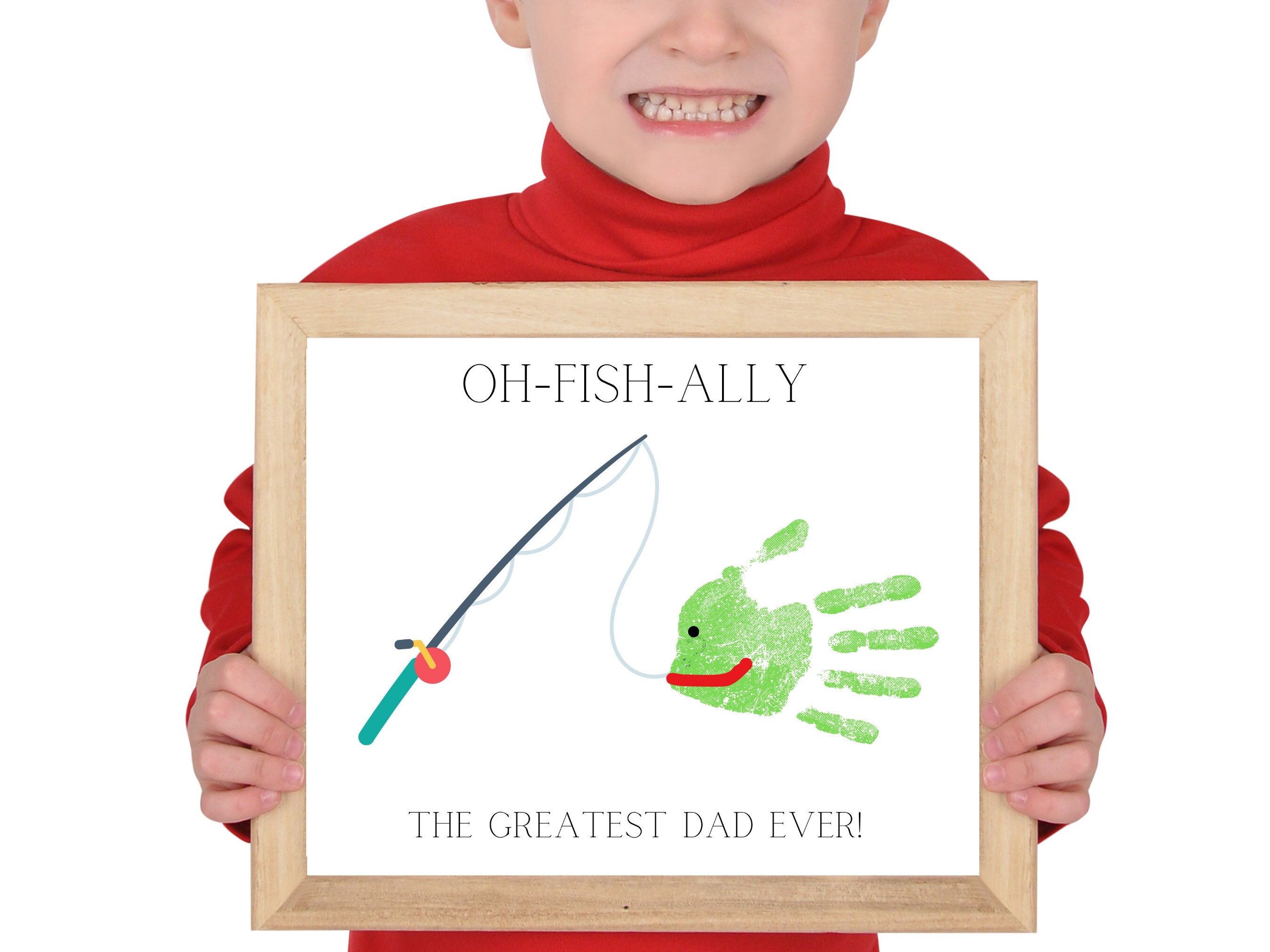 Father's Day Fishing Handprint Craft Gift for Dad | Activity for Baby ...