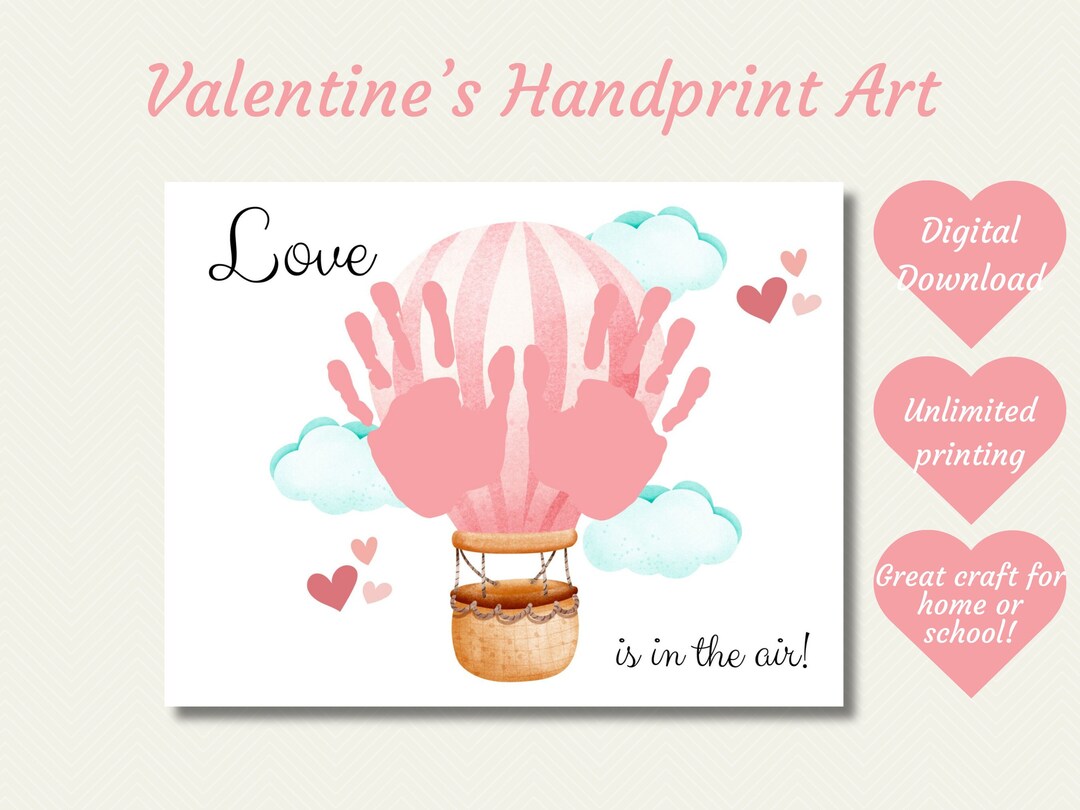 Kids Valentine's Day Handprint Craft Printable Activity for Baby ...