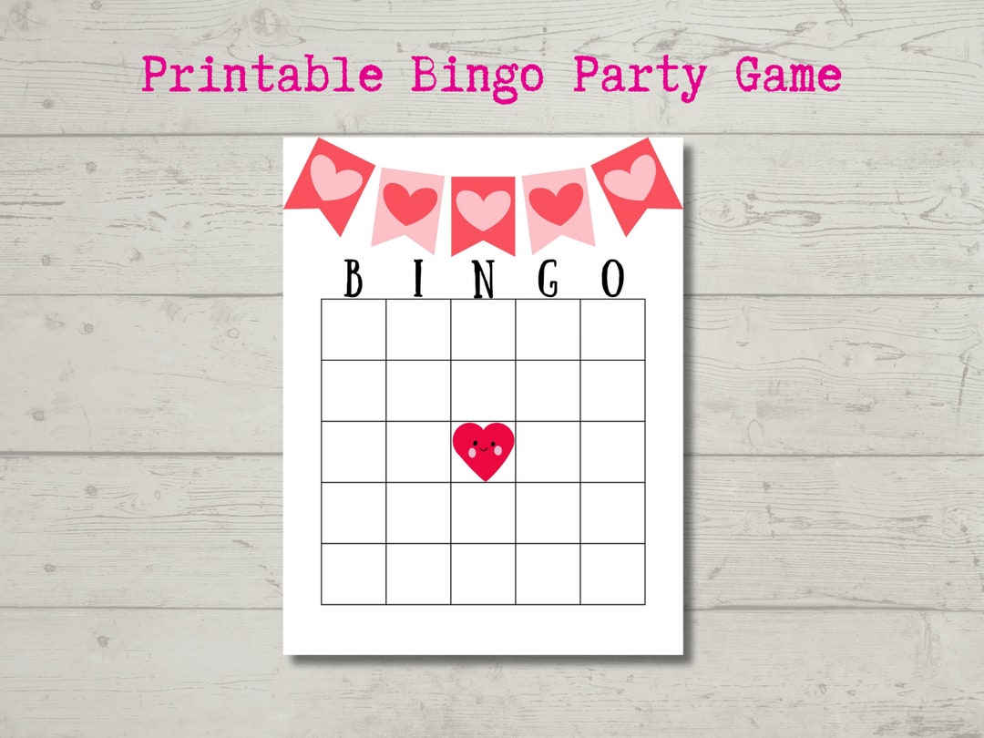Valentine's Day Printable Bingo Blank Valentine Game Dinner Group ...
