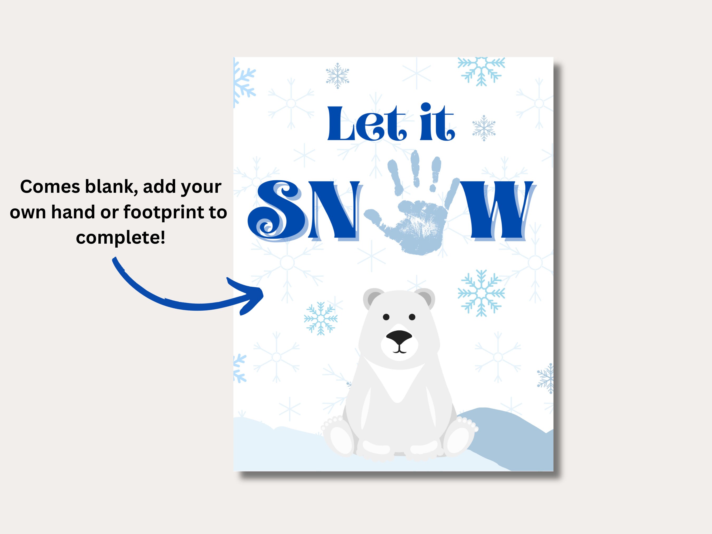 Winter Snow Handprint Craft | Kids Preschool or Kindergarten Art ...