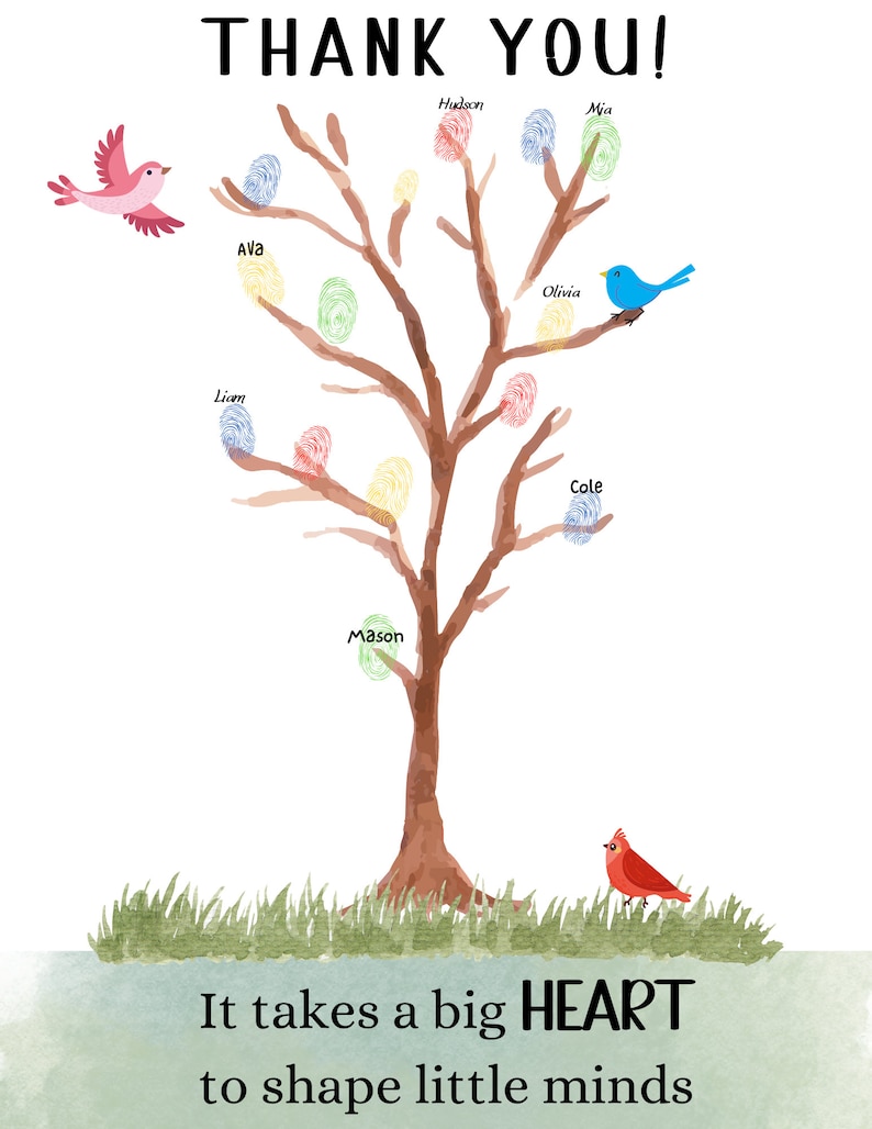 Teacher Appreciation Thank You Card Sign From Class or Group, Just Add ...