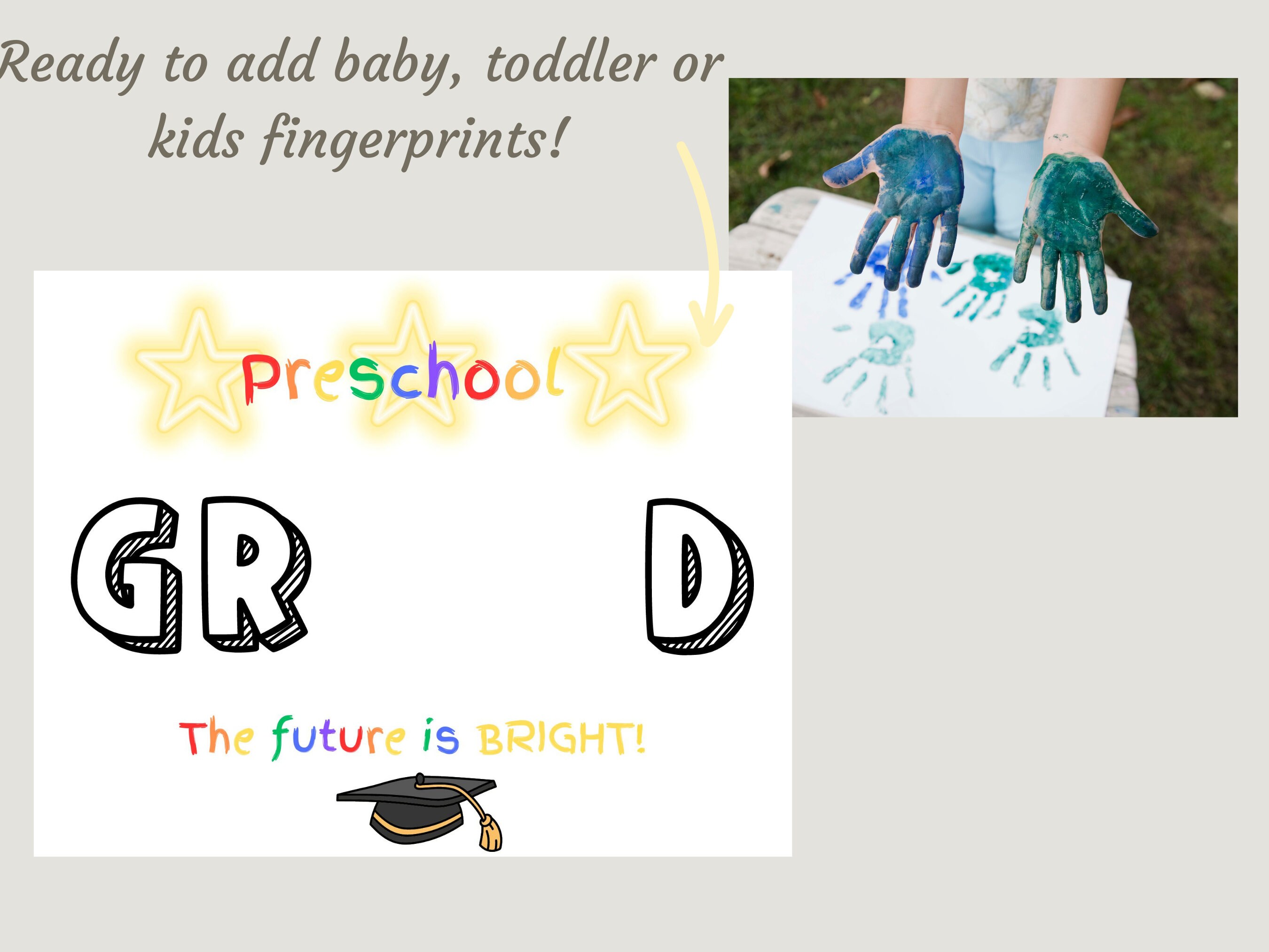 Preschool Grad Handprint Craft Teacher Resource or Homeschool Activity ...