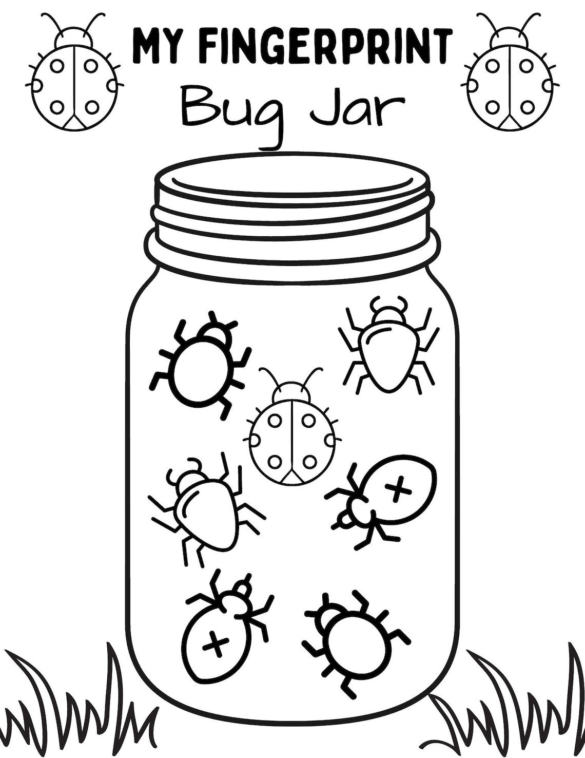 Kids Fingerprint Bug Jar Insect Activity Printable for Preschool ...