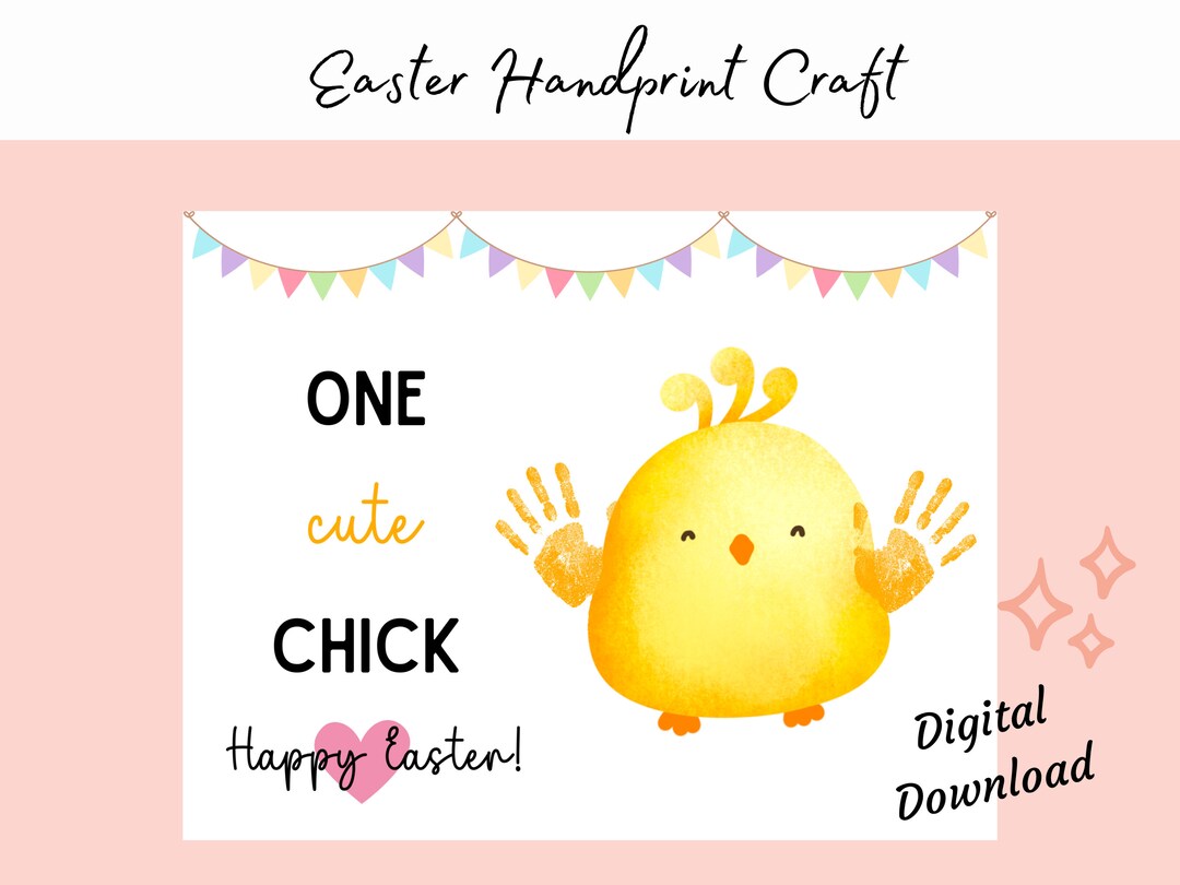 Kids Easter Chick Handprint Classroom Craft Teachers Parent Gift ...