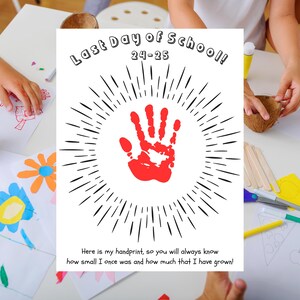 Last Day of School Handprint Craft Printable for Kids | Cute End of the ...