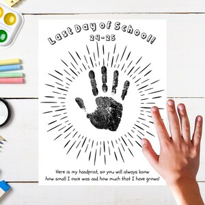 Last Day of School Handprint Craft Printable for Kids | Cute End of the ...