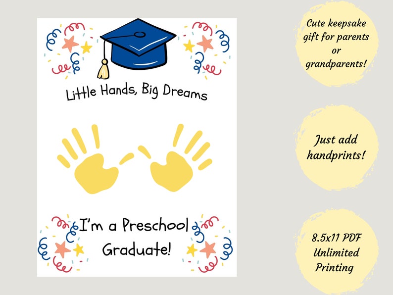 Preschool Graduation Handprint Craft Teacher Resource or Homeschool ...