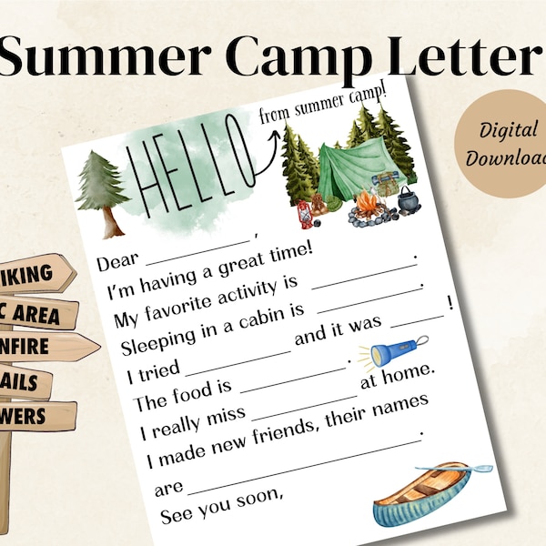 Summer Camp Letter - Etsy