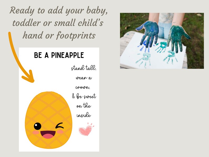 Pineapple Handprint Craft | Kids Birthday Activity (digital Download ...
