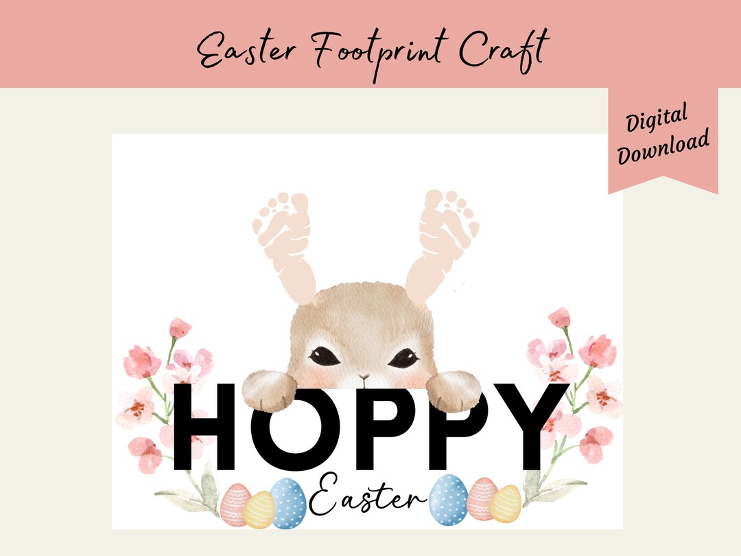 Kids Easter Bunny Craft Footprint or Handprint Activity for Preschool ...