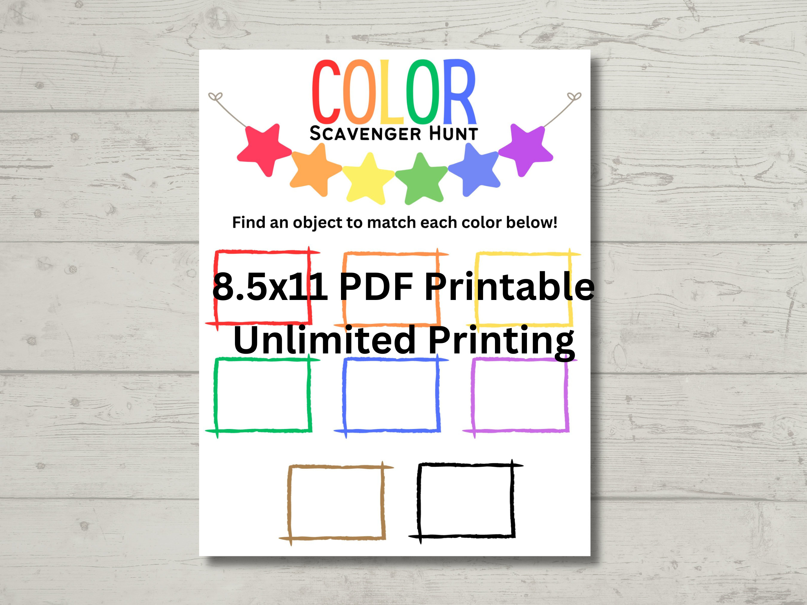 Easy Kids Activity Scavenger Hunt for Colors Preschool or Kindergarten ...