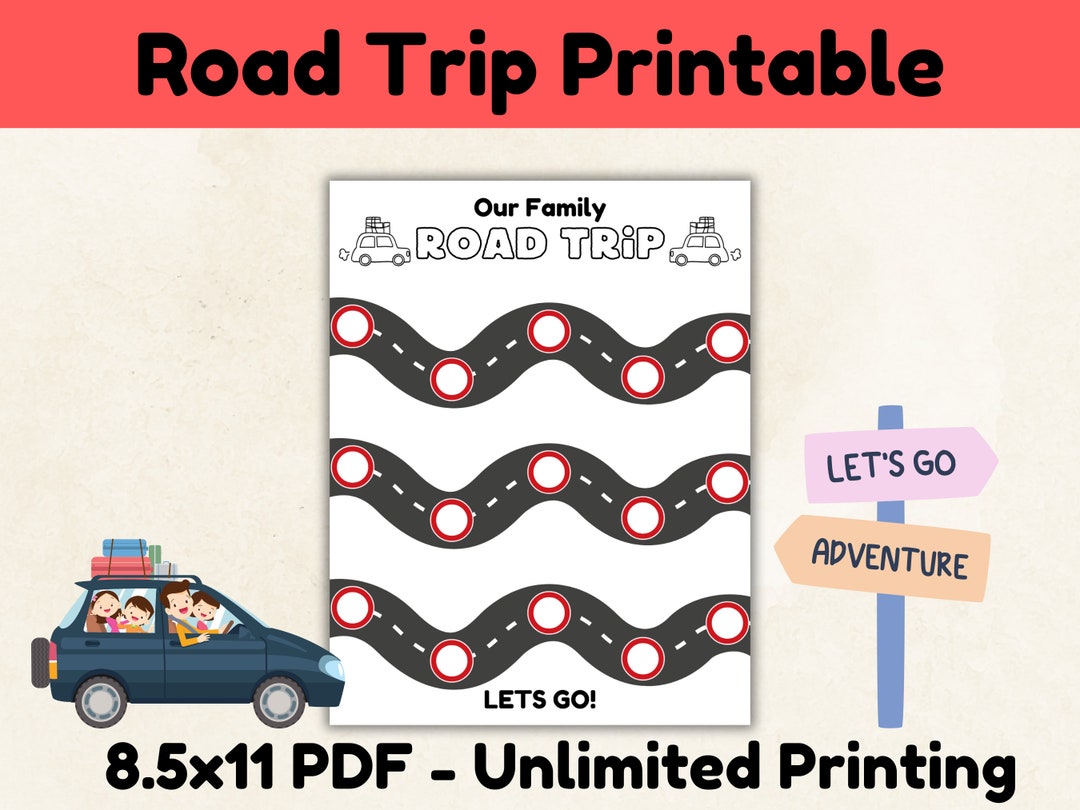 Road Trip Planner Printable for Kids - Use as Family Savings Tracker ...
