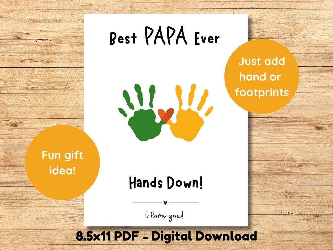 Best Papa Ever Handprint Craft Printable - Cute Easy Gift for ...