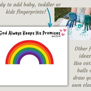 Church Kids Craft God Keeps His Promises Rainbow Handprint Activity for ...