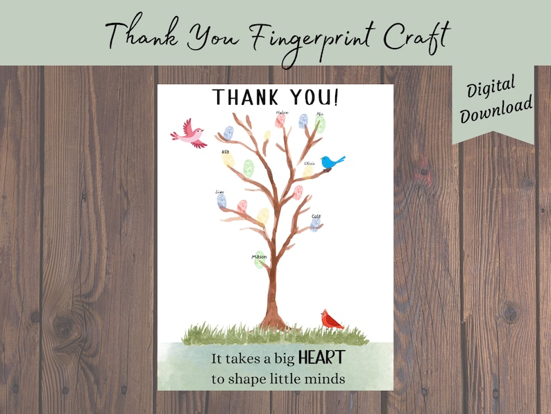 Teacher Appreciation Thank You Card Sign From Class or Group, Just Add ...