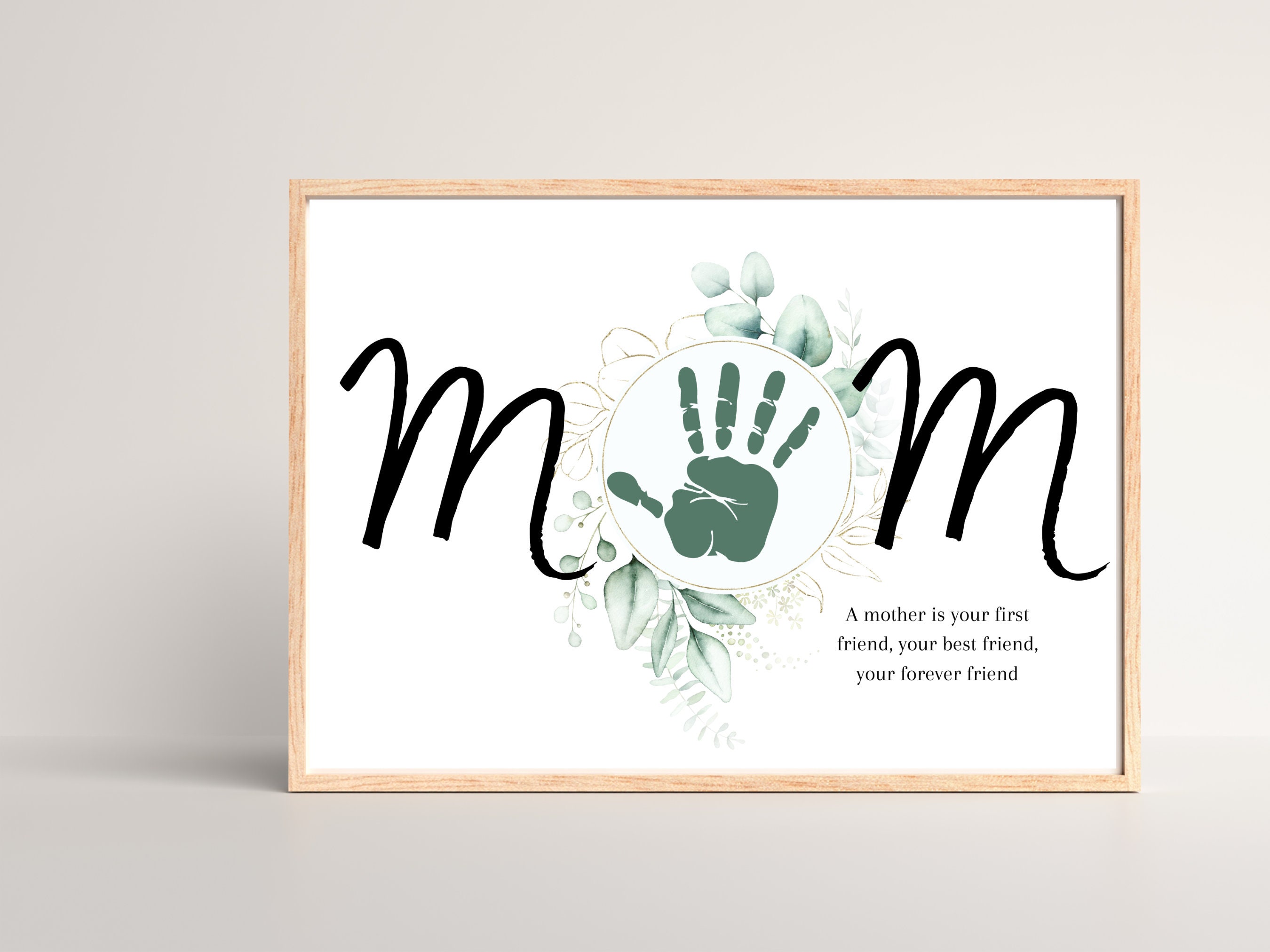 Floral Watercolor Handprint Printable for Mother's Day - Etsy